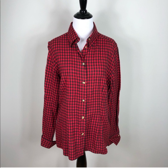 Vintage | Tops | Vintage Red Buffalo Check Plaid Flannel Top | Poshmark